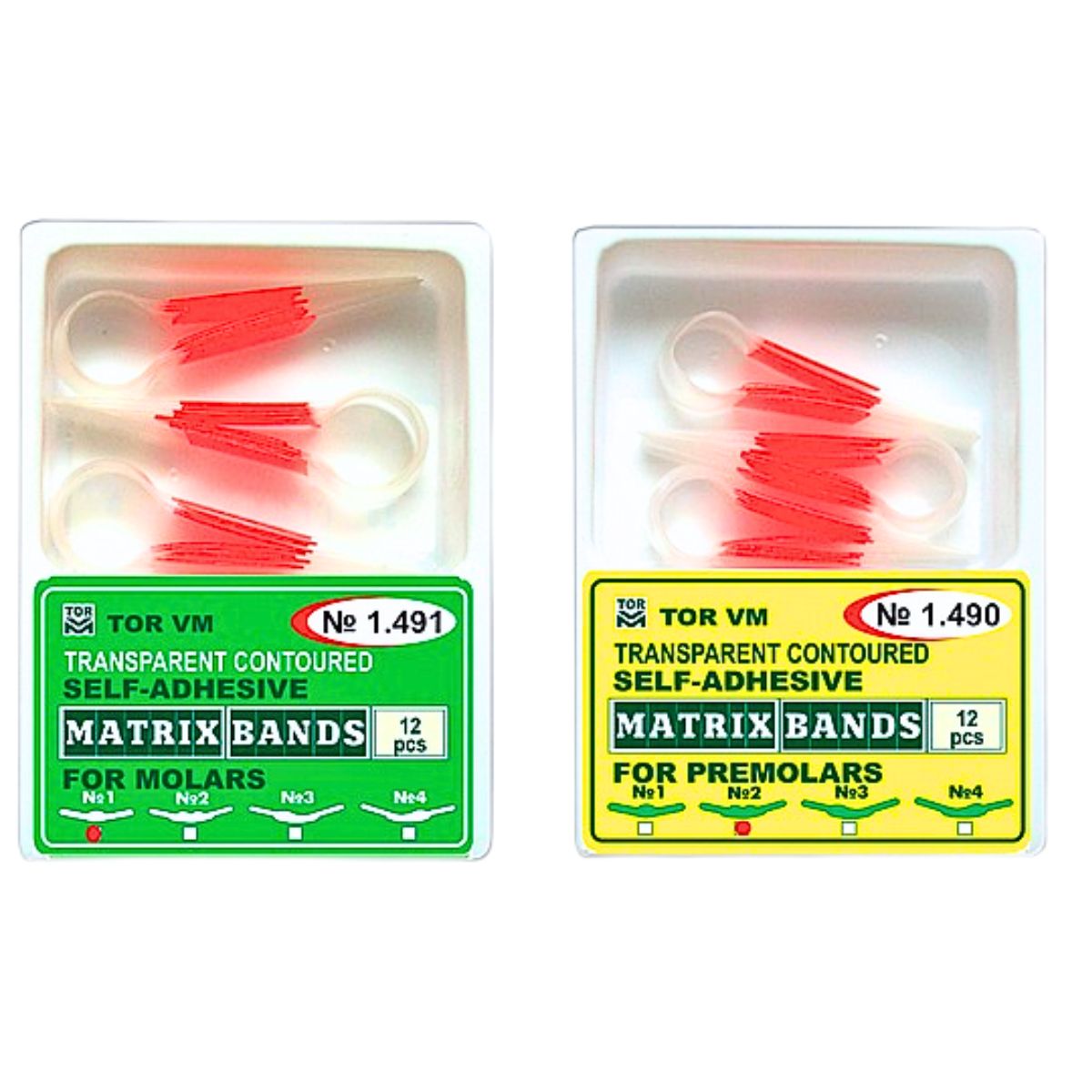 Tor VM Transparent Contoured Self-Adhesive Matrix Bands 12pcs Each Pac
