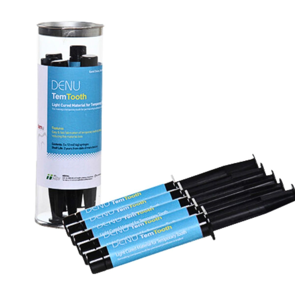Denu TemTooth Temporary Light Cure Resin Material Shades A1, A2, A3 wi